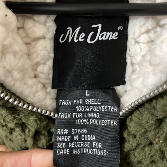 Me Jane | Jackets & Coats | Me Jane Teddy Faux Sherpa Zip Up Hooded ...